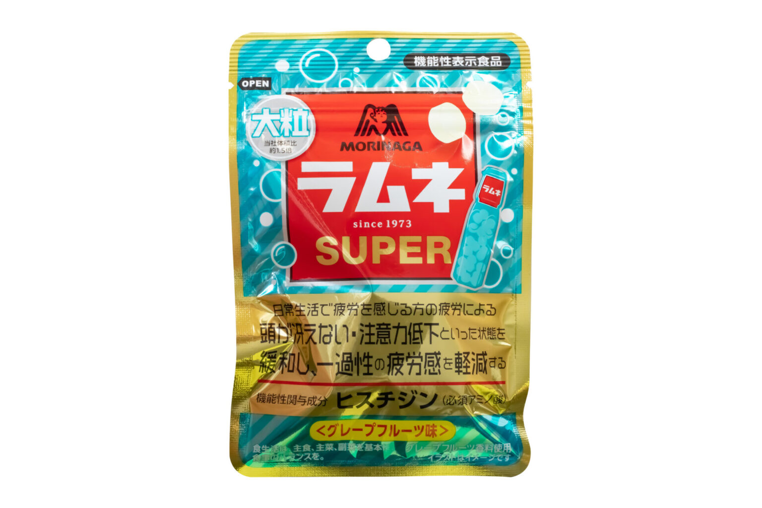 森永製菓『大粒ラムネ SUPER』はグレープフルーツの爽やかな酸味とほのかな苦味がたまらない、ボリボリ食感の大粒ラムネ！ - えんぎ株式会社 ...